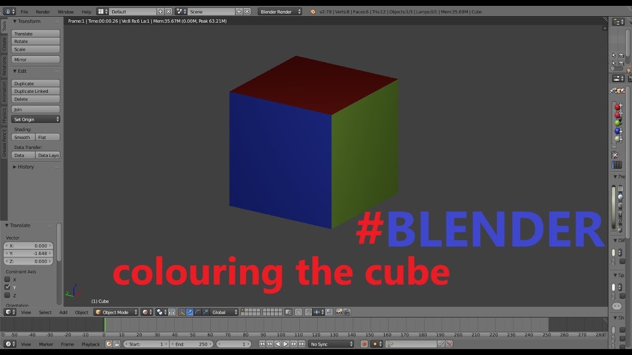 Colouring cube in blender #BLENDER TUTORIAL /COLOURING TUTORIAL/ - YouTube