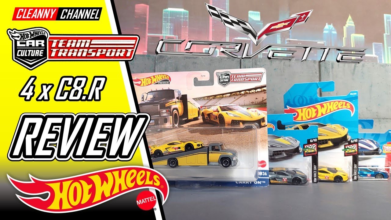 HOT WHEELS CAR CULTURE TEAM TRANSPORT 4 x C8.R [PT-BR] Cleanny channel ...