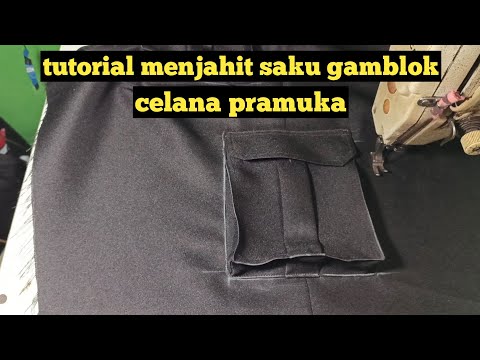 menjahit saku gamblok celana pramuka (saku kempol)