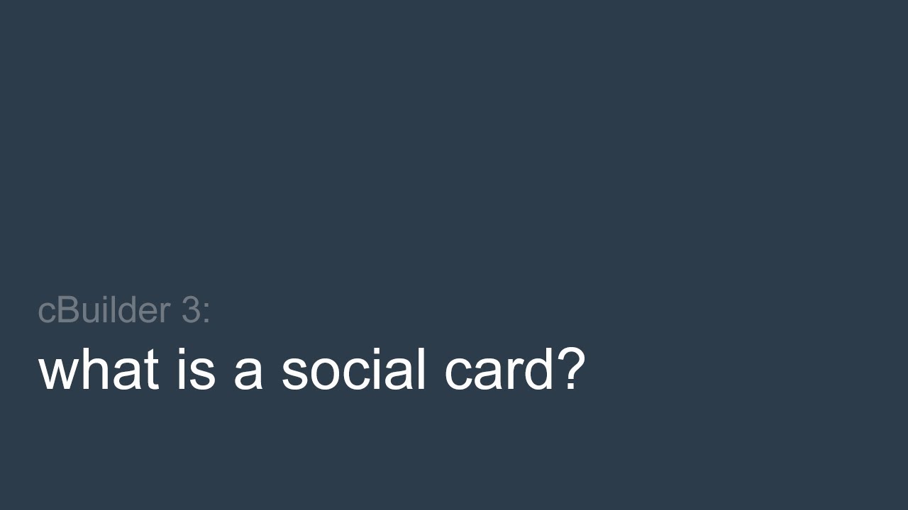 What Is A Social Card? - YouTube