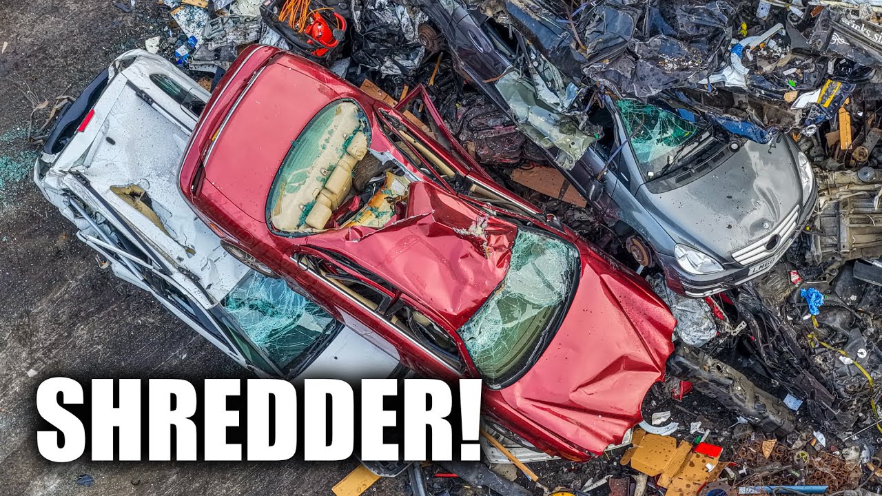 SHREDDING CARS! A different angle on the Pre-Shredder to show what ...