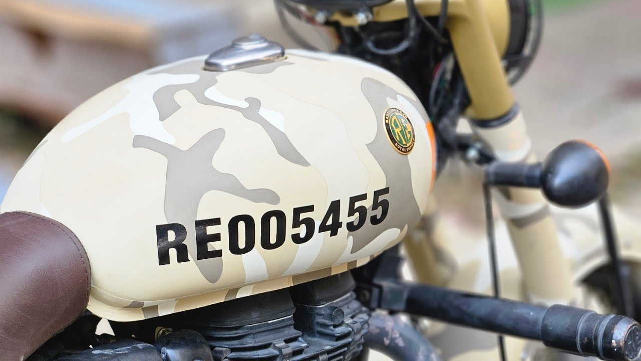 ROYAL ENFIELD CLASSIC 350 USA ARMY CAMOUFLAGE WRAPPED - YouTube