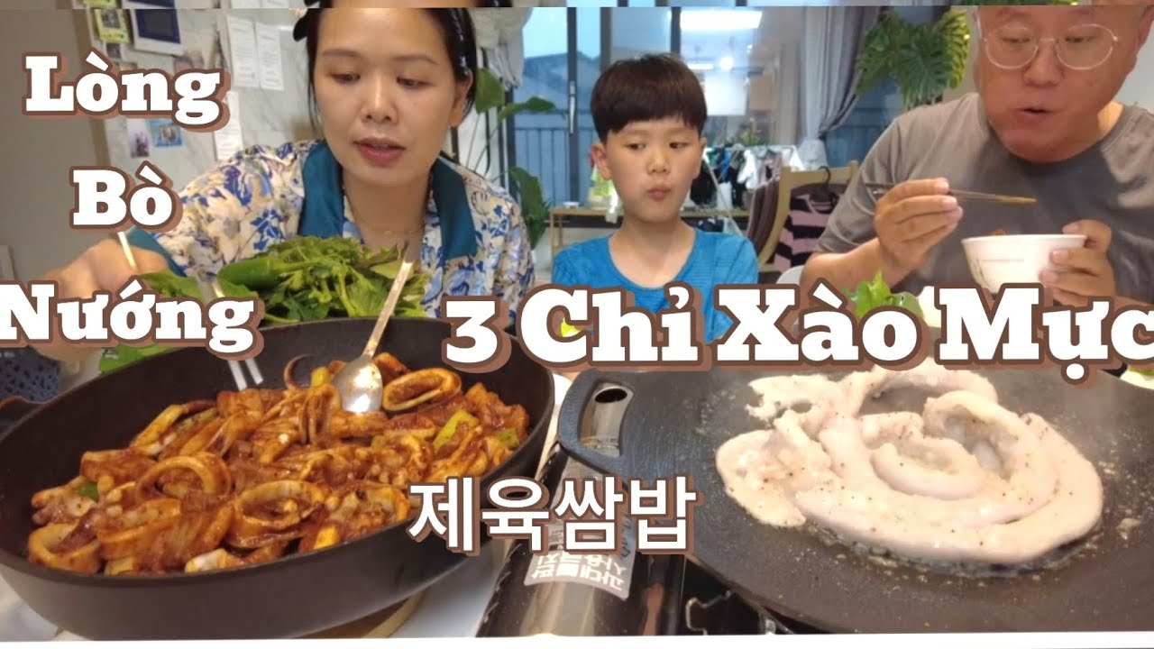 Lòng bò nướng lạ ghê dai như cao su Ba chỉ xào mực cho bữa tối và cái ...
