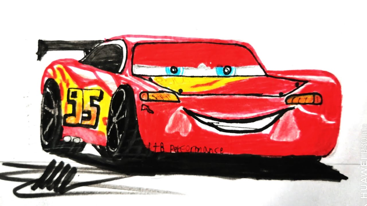 Cómo dibujar al Rayo McQueen how to draw lighting McQueen - YouTube