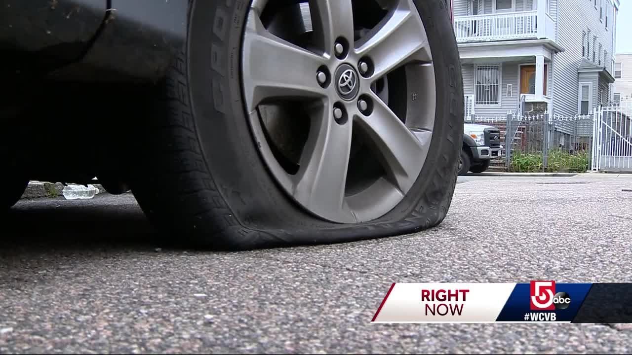 Tires slashed on 20+ cars in Boston neighborhood - YouTube