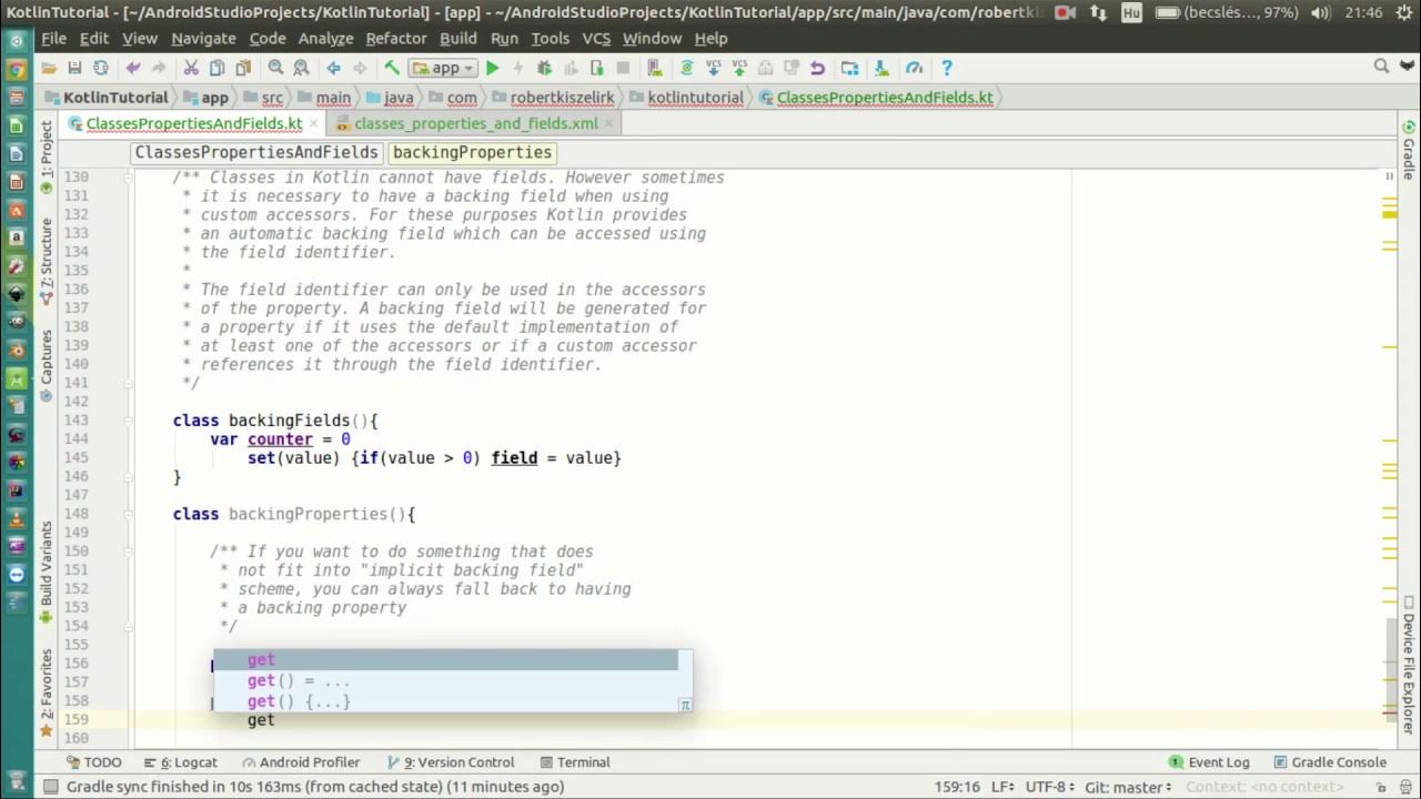 Android Kotlin Tutorial #065 - Class Properties and Fields - Backing ...