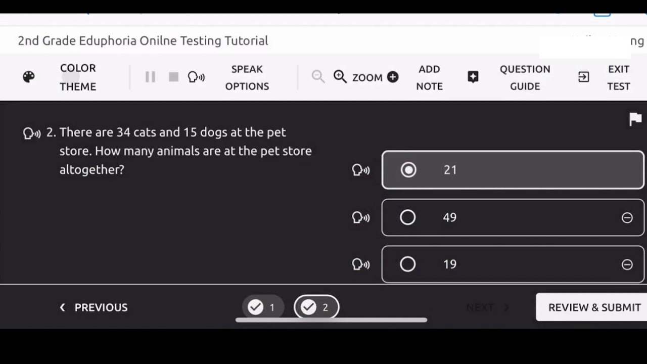 Student Eduphoria Online Testing Tutorial (mobile device, SPANISH ...