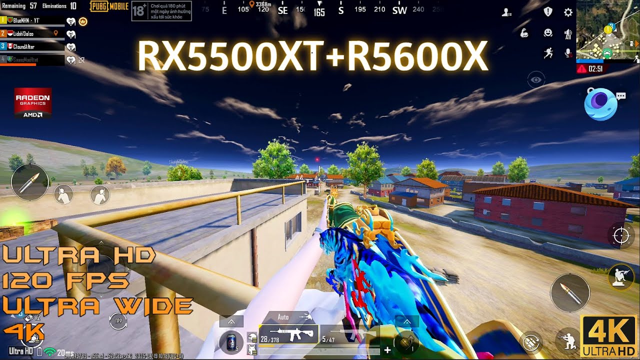 Pubg Mobile Ultra graphics test on Ryzen 5 5600X RX5500XT Gameloop ...