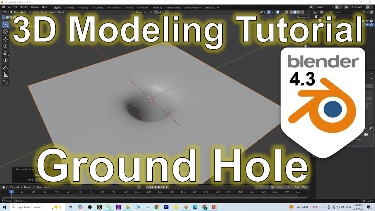 Blender Ground Hole 3D Modeling Tutorial #blender #ground #hole ...