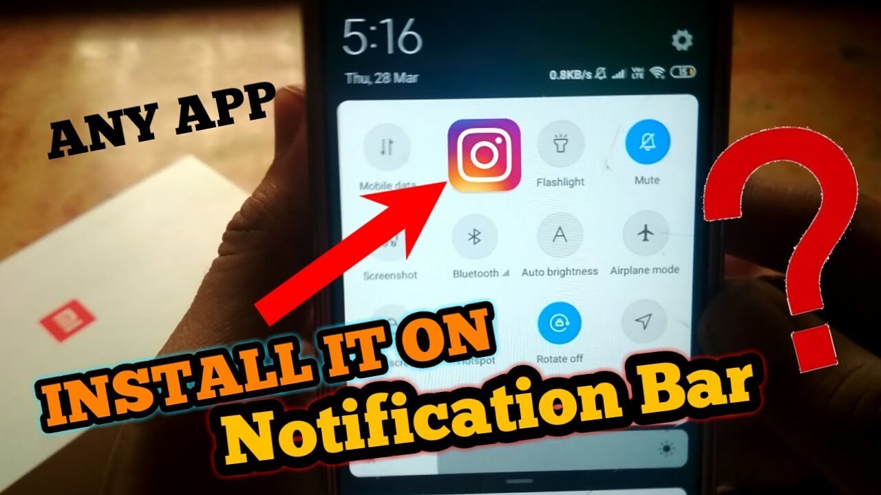 How to ADD any app in YOUR Notification Bar (ANY ANDROID PHONES) 2019 ...