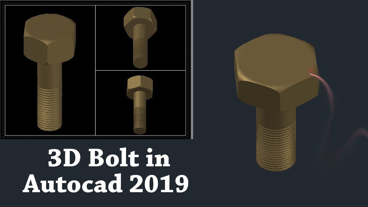 Autocad tutorial- 3d bolt creation tutorial in autocad especially for ...