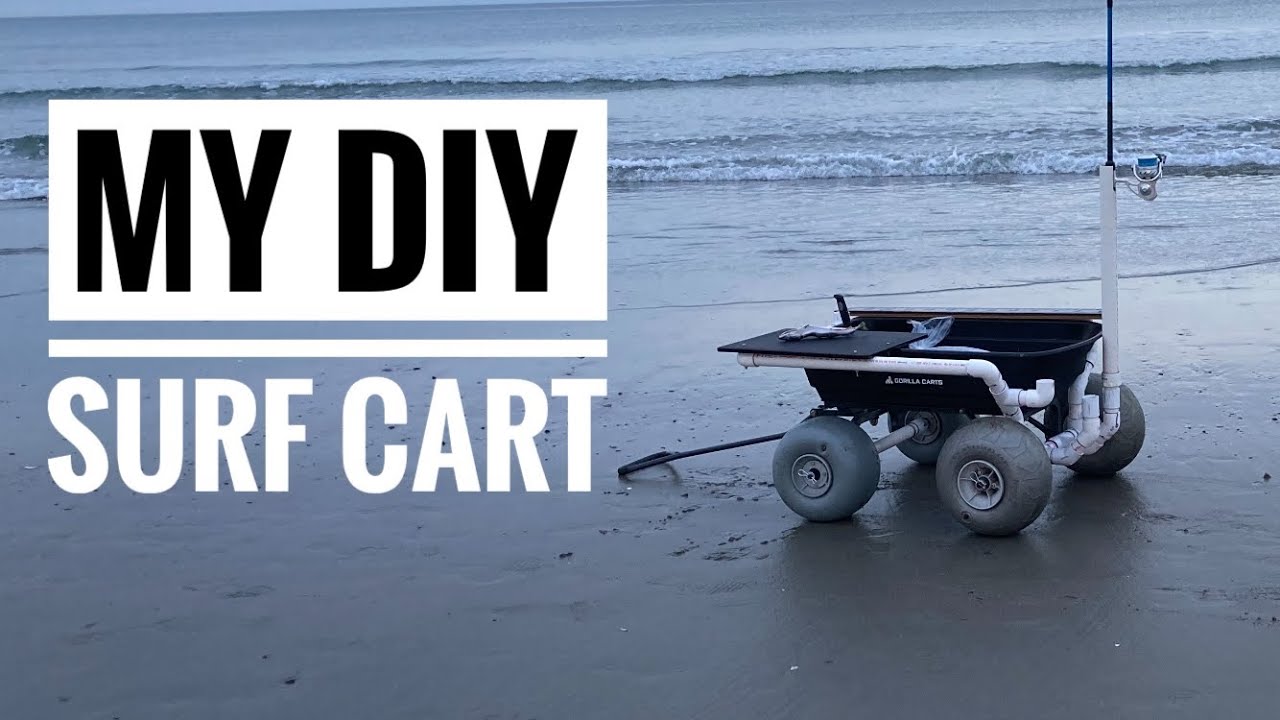 My DIY Surf Cart : striped Bass Fishing! - YouTube