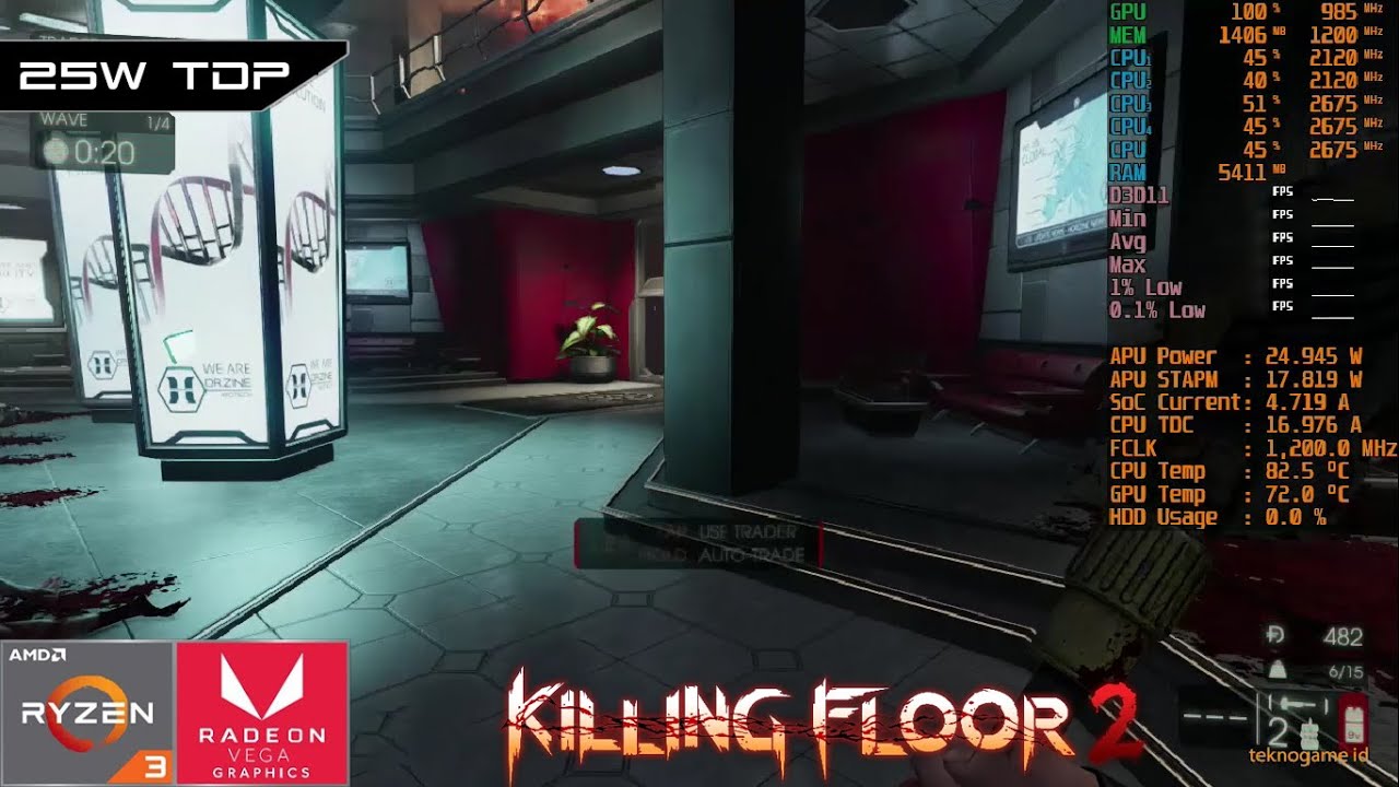 Killing Floor 2 | AMD Ryzen 3 3200U Vega 3 | Gameplay Benchmark - YouTube