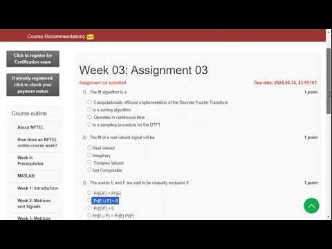 NPTEL 2024 Simulation of Communication Systems using Matlab Week 3 Solution - YouTube