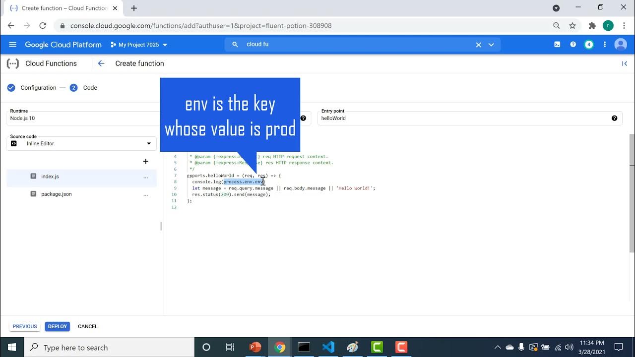 Enviromental Variables In Cloud Function Gcp Cloudfunction Serverless Youtube