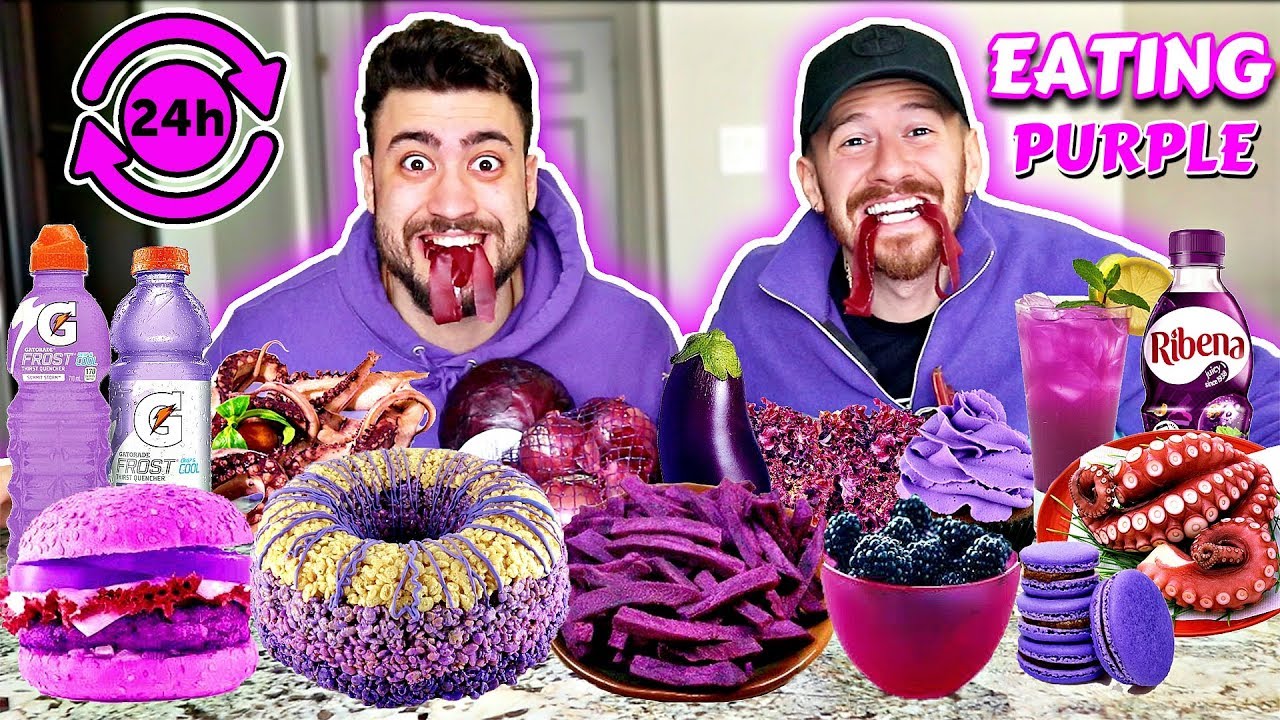 I ONLY ATE PURPLE FOOD FOR 24 HOURS (IMPOSSIBLE CHALLENGE) - YouTube
