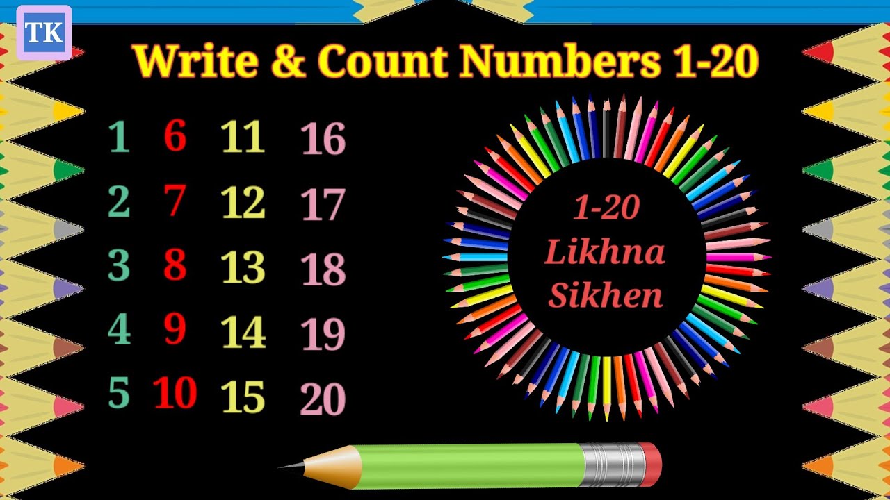 123 likhna sikhen | learn how to write numbers 1-20 | 123 writing and ...
