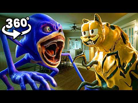 Shin Sonic Vs GOREFIELD Took Over Your House | Survive? (Scary VR 360° 4K Video) | Shin Sonic Tapes