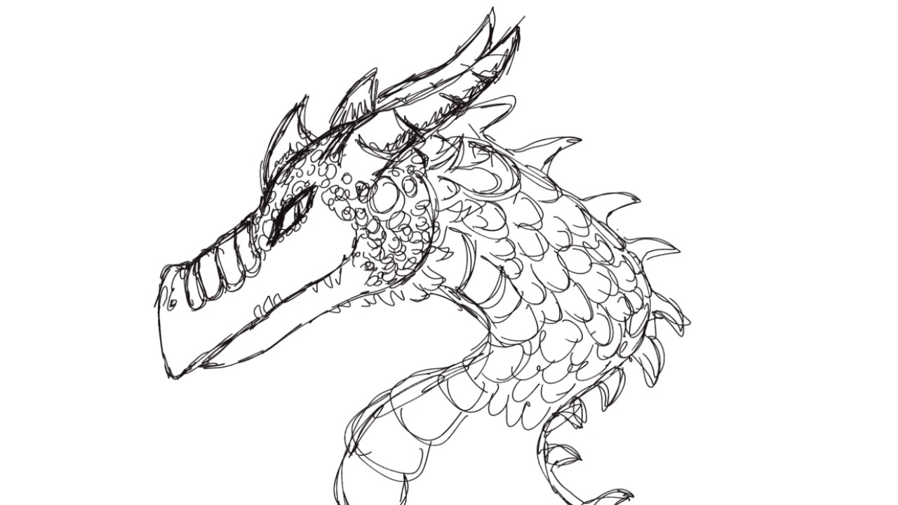 Slate "Speed-Draw" - Test 1 - Generic Dragon Head - YouTube