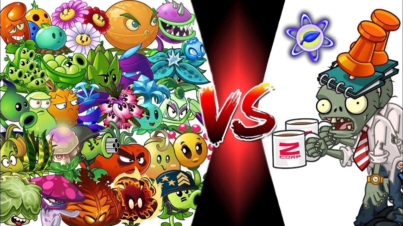 Pvz2 Challenge - Every plant 8X power up vs z corp cone head zombie ...