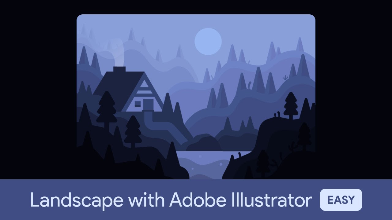 Landscape Illustration - Adobe Illustrator Design Process - YouTube