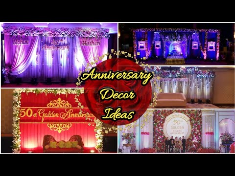 Anniversary Decoration Ideas|Anniversary Stage Backdrop|शादी की सालगिरह ...