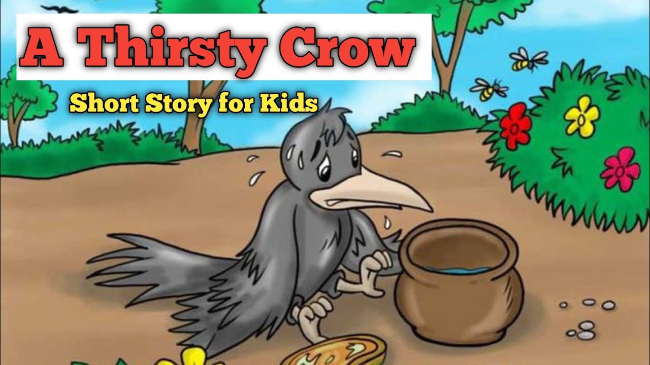 |A Thirsty Crow 🐦‍⬛Story In English |Moral Stories for kids|children ...