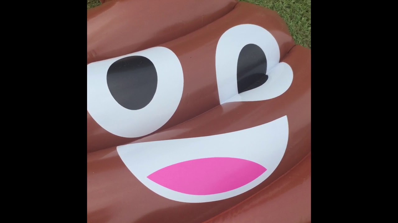 Unboxing This Poop Emoji Swimming Pool Float - YouTube