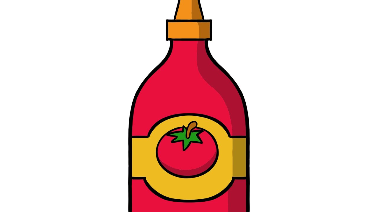 How to Draw TOMATO KETCHUP BOTTLE - YouTube