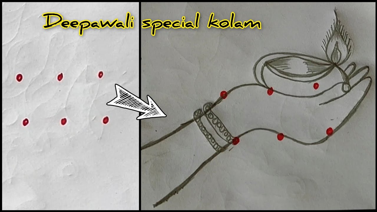 2×3 dots deepawali special kolam🪔 | deepawali easy drawing | Hand ...