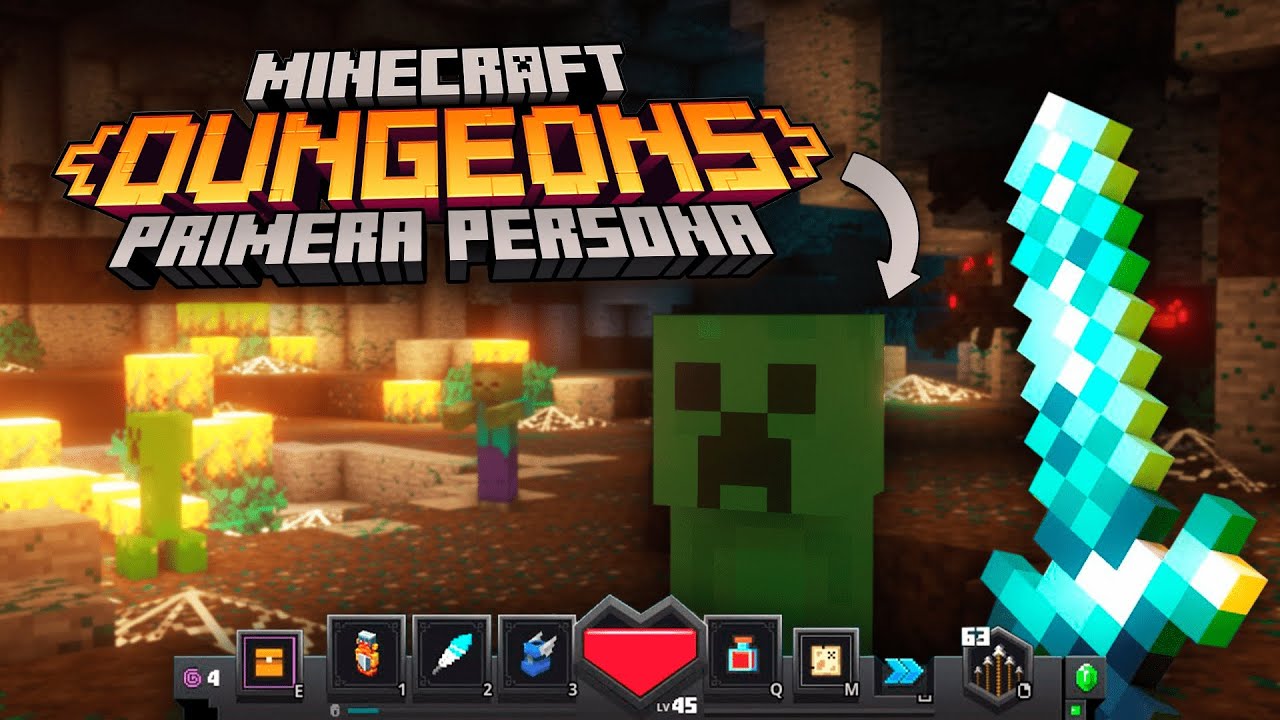 JUGUÉ MINECRAFT DUNGEONS en PRIMERA PERSONA - YouTube