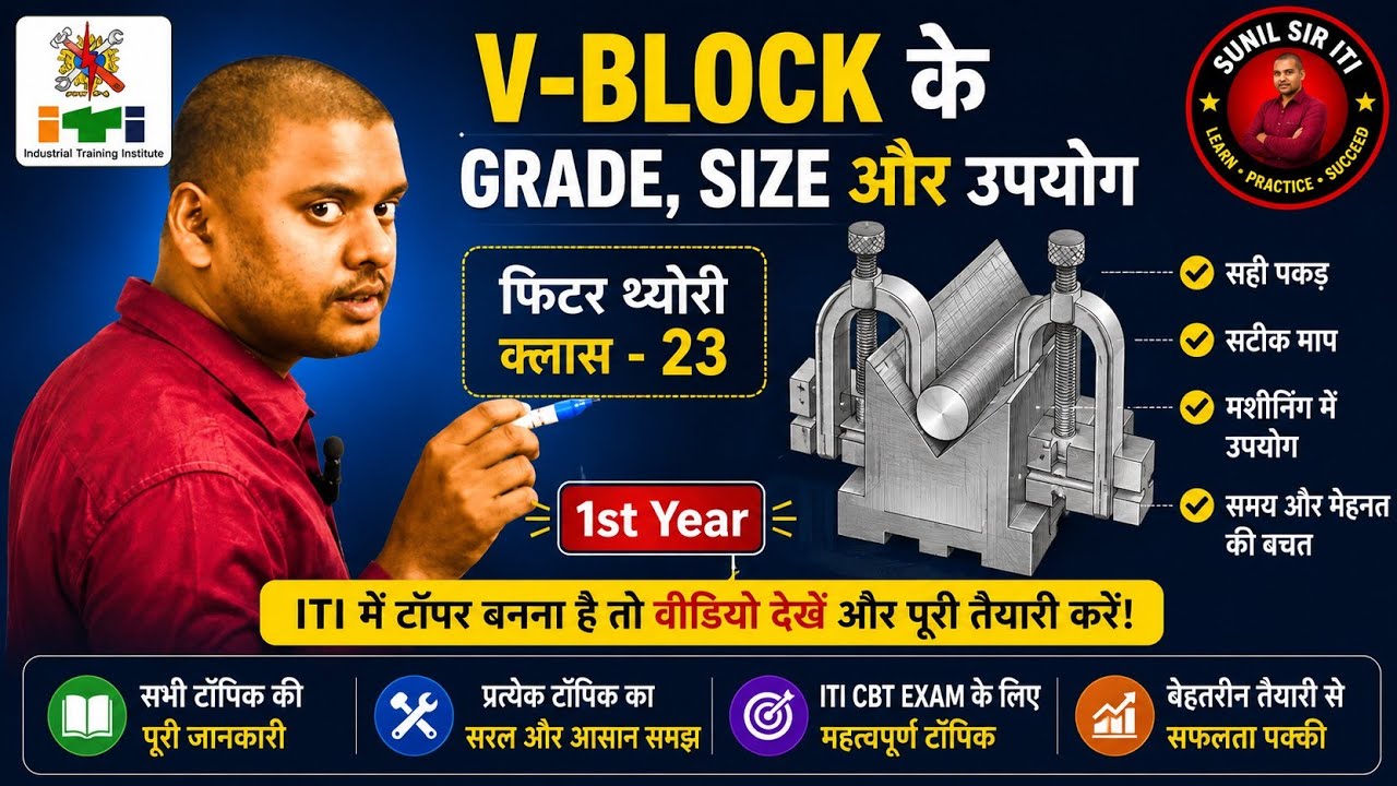V-Block के प्रकार और उपयोग | ITI Fitter Class-23 | Sunil Sir ITI # ...