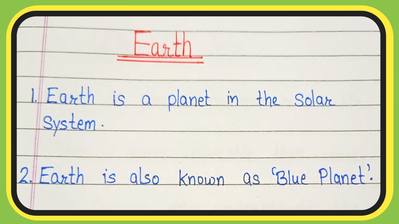 Essay on Earth |10 Lines essay on Earth in English |our Earth Essay|# ...