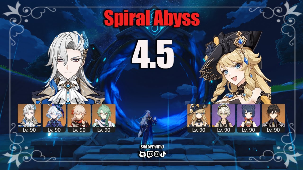NEW Spiral Abyss 4.5 Piano 12 (9 stelle ⭐) | Neuvilette C0 - Navia C0 ...