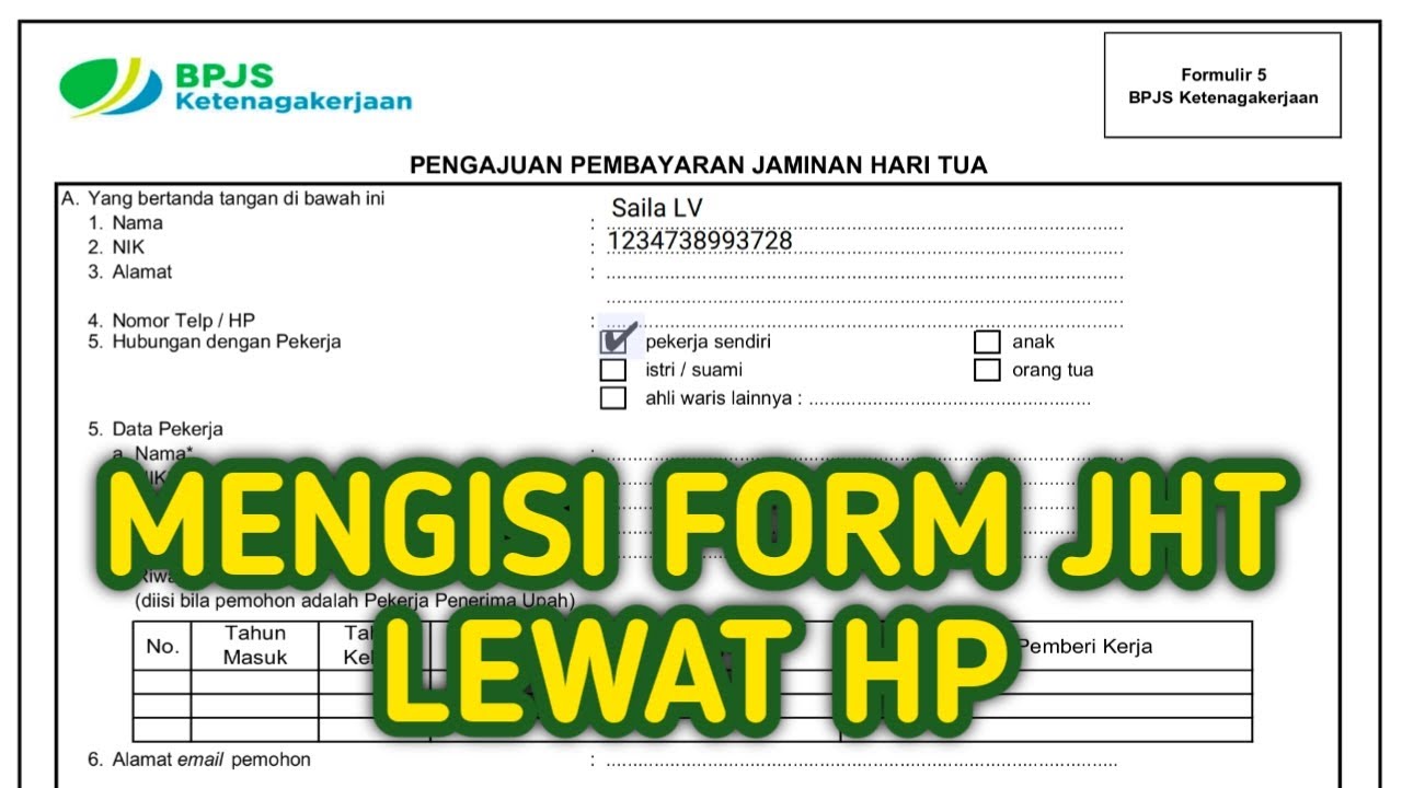 Cara Mengisi Formulir BPJS Ketenagakerjaan Online Lewat HP - YouTube