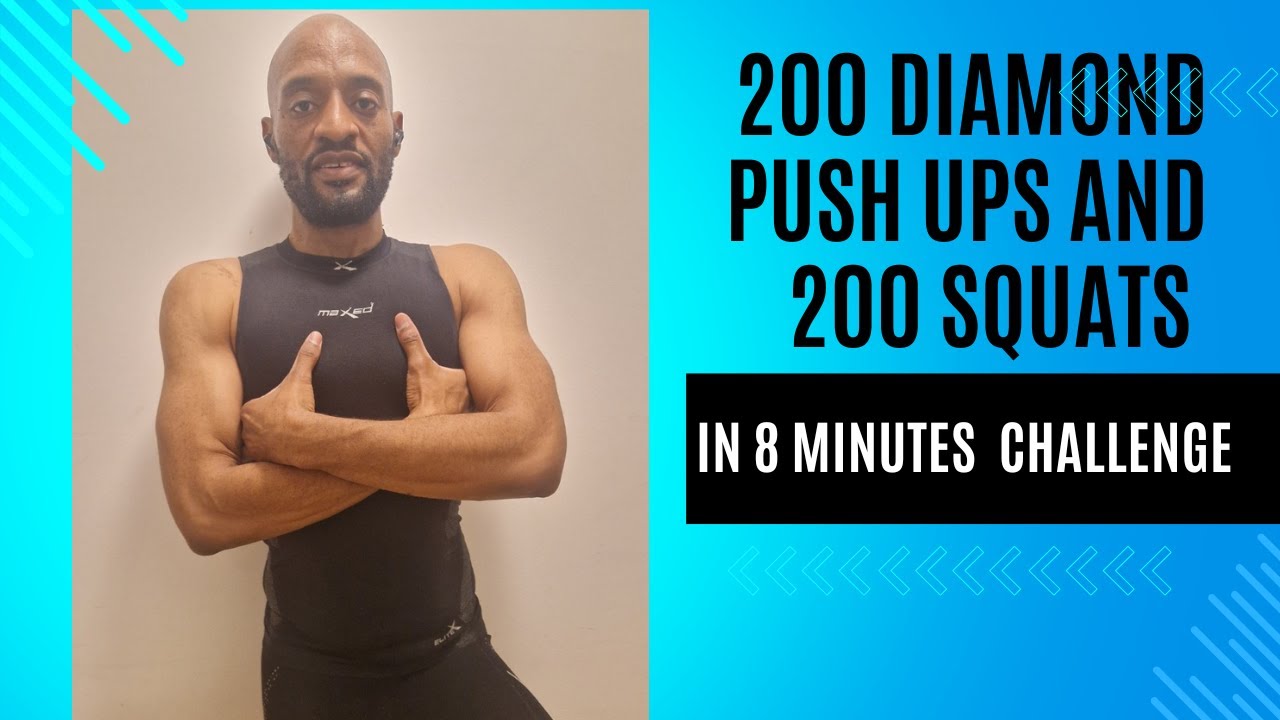 200 Diamond Push Ups&200 Squats with Dumbbells in 8 Min Challenge# ...