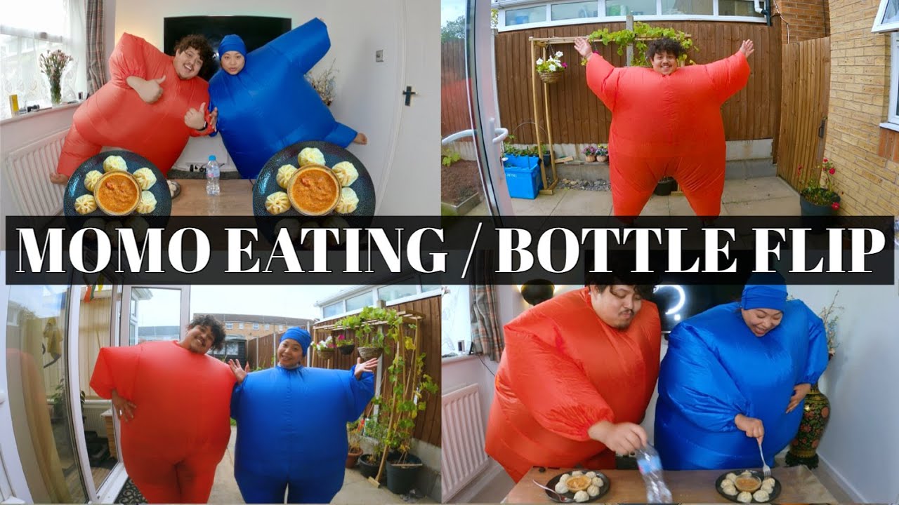Sumo People Bottle Flip Momo Eating VLOG ! - YouTube