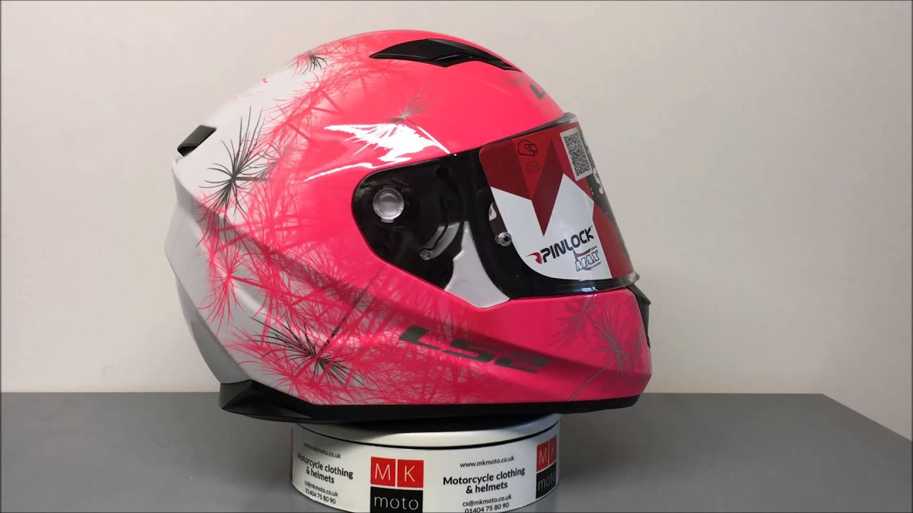 LS2 Stream FF320 Wind Full Face Motorcycle Helmet - Fluo Pink / White ...