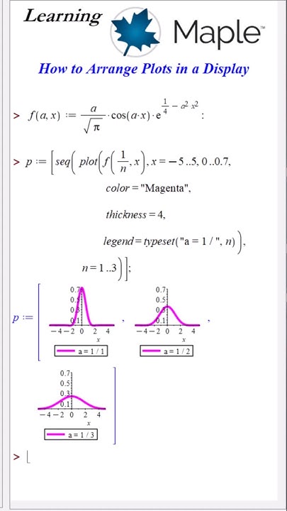 How to Arrange Plots in #Maple #LearningMaple - YouTube