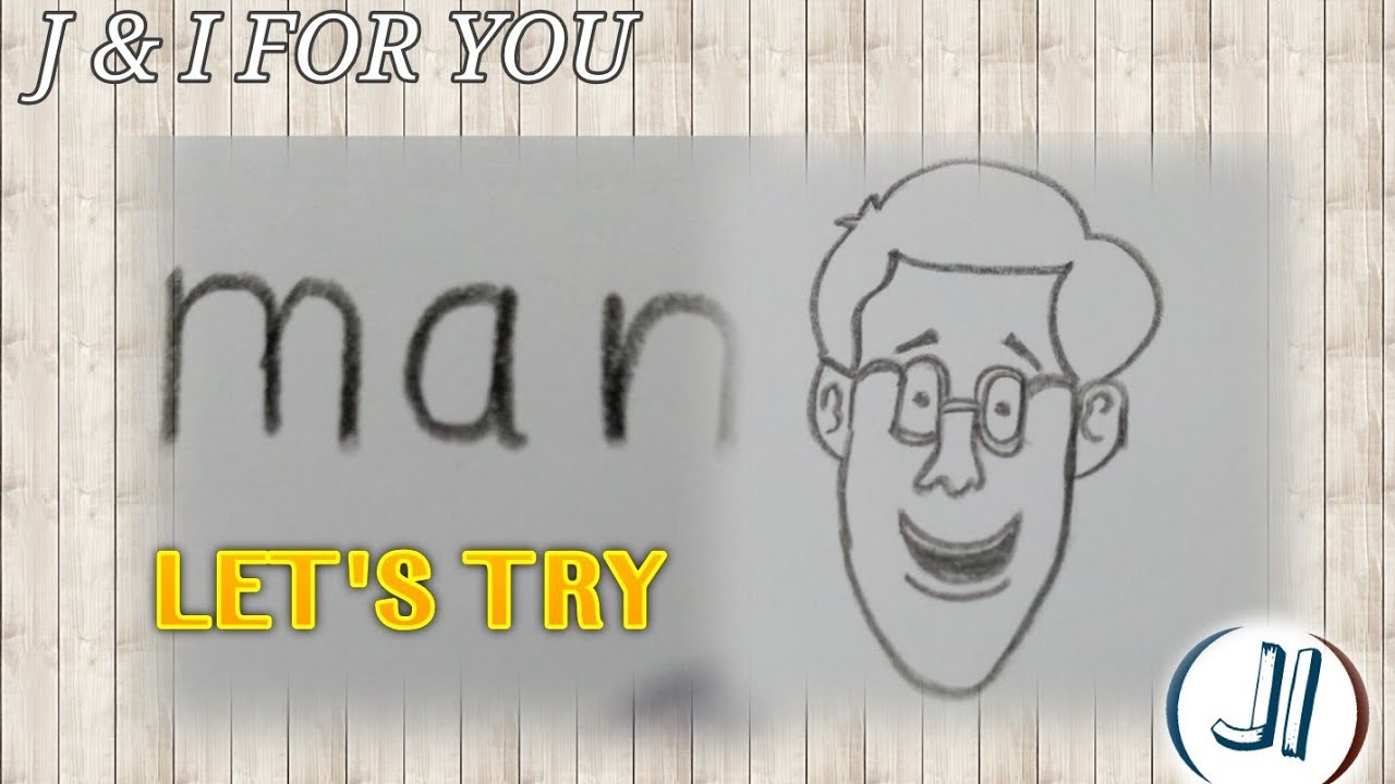 How to draw a man from the word Man|Wordtoons drawing|J & I # ...