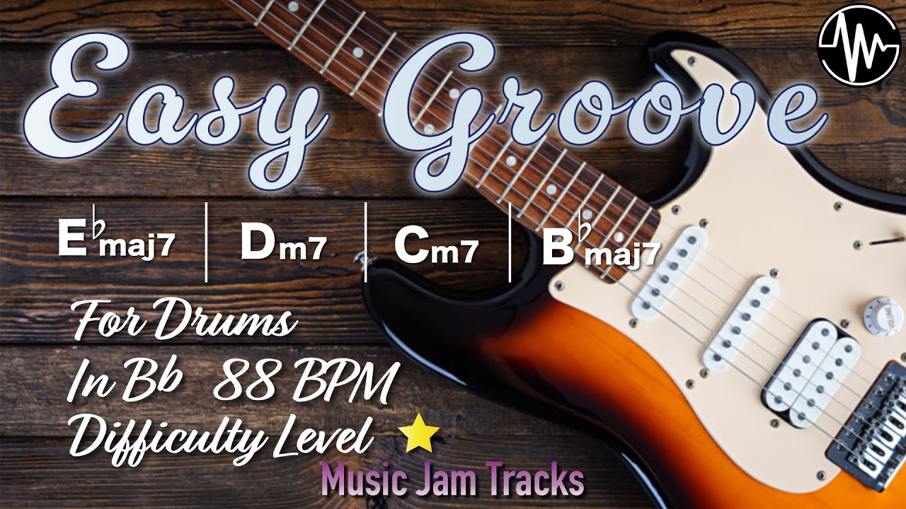 Easy Groove Jam for【Drums】Bb Major BPM88 | No Drums Backing Track - YouTube