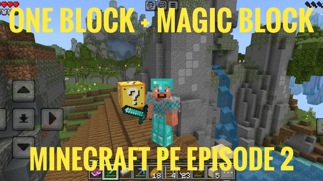 one block + magic block Minecraft pe episode 2 - YouTube