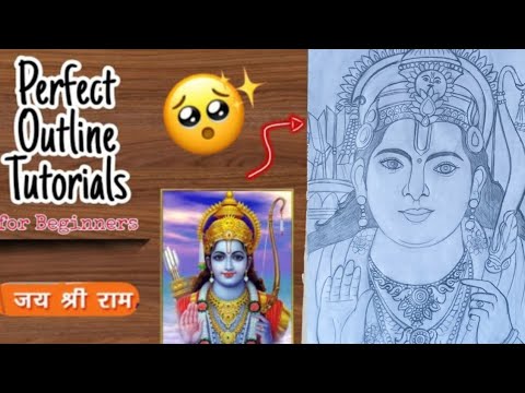 Easy Lord Shree Ram Drawing for beginners|Lord Shree Ram Outline ...