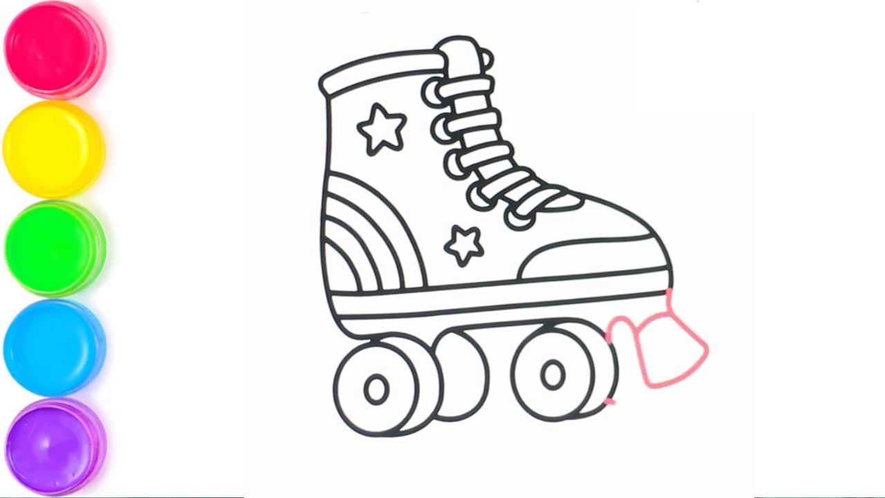 DRAW ROLLER SKATING KIDS COLORING PAGE LEARN HOW TO DRAW - YouTube