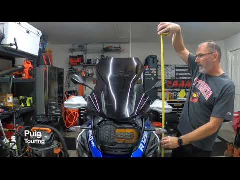 BMW 1250 GSA Windshield options. Stock Puig VStream - YouTube