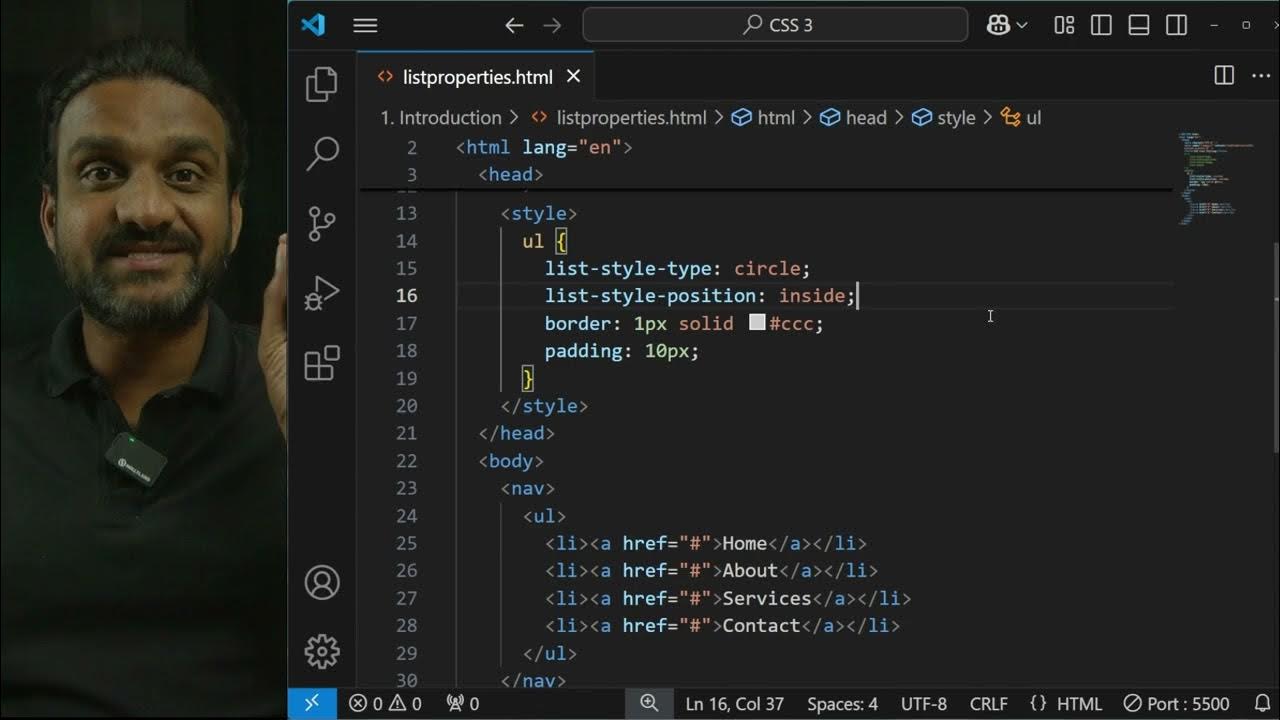 Styling Lists in CSS || Lesson 22 || CSS 3 || Learning Monkey || - YouTube