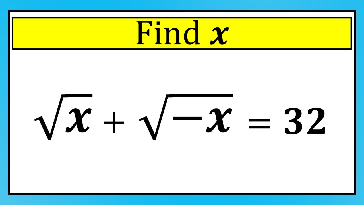 Nice Algebra Math Simplification | Find the Value of X - YouTube