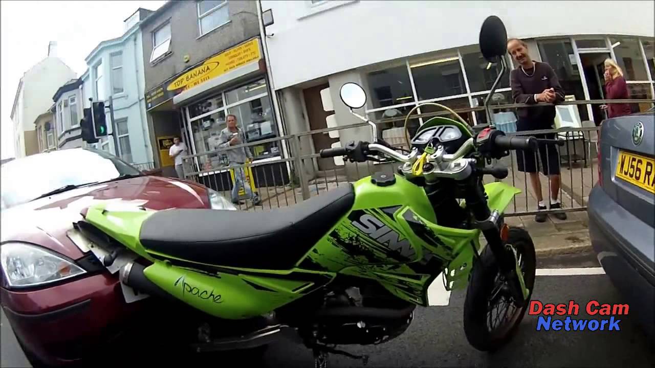 Car Rear Ends a Motorcycle UK Camera Footage - YouTube