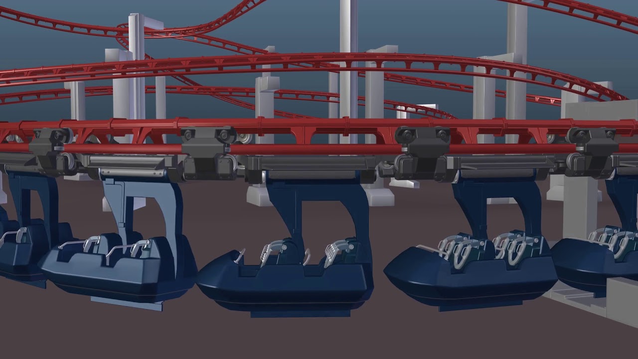 Animated Suspended Coaster in Blender 3D (Test) - YouTube