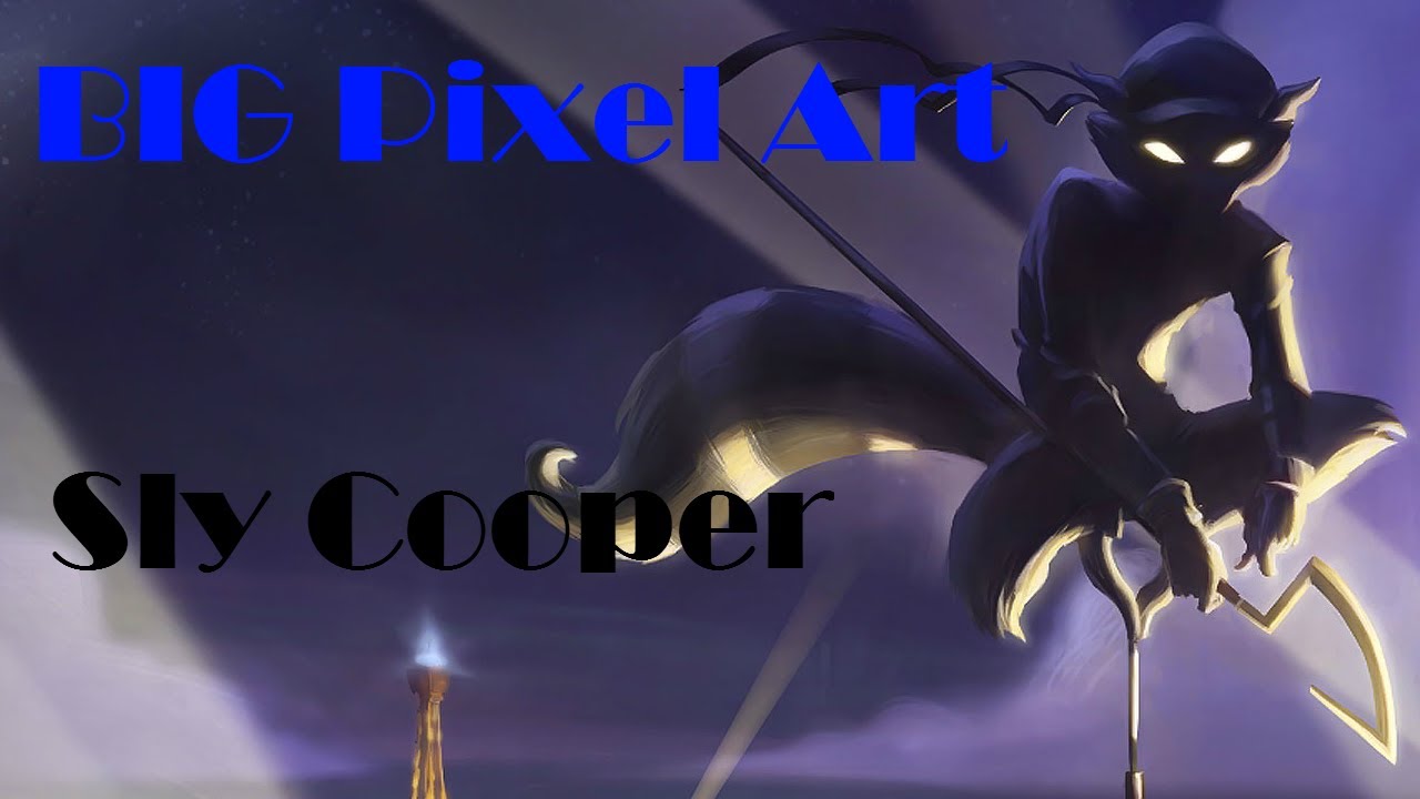 Minecraft - BIG Pixel Art Sly Cooper (Time Lapse) - YouTube